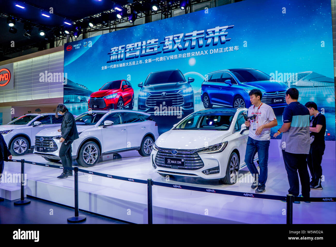 --FILE--People visit the stand of BYD during the 16th China (Guangzhou ...