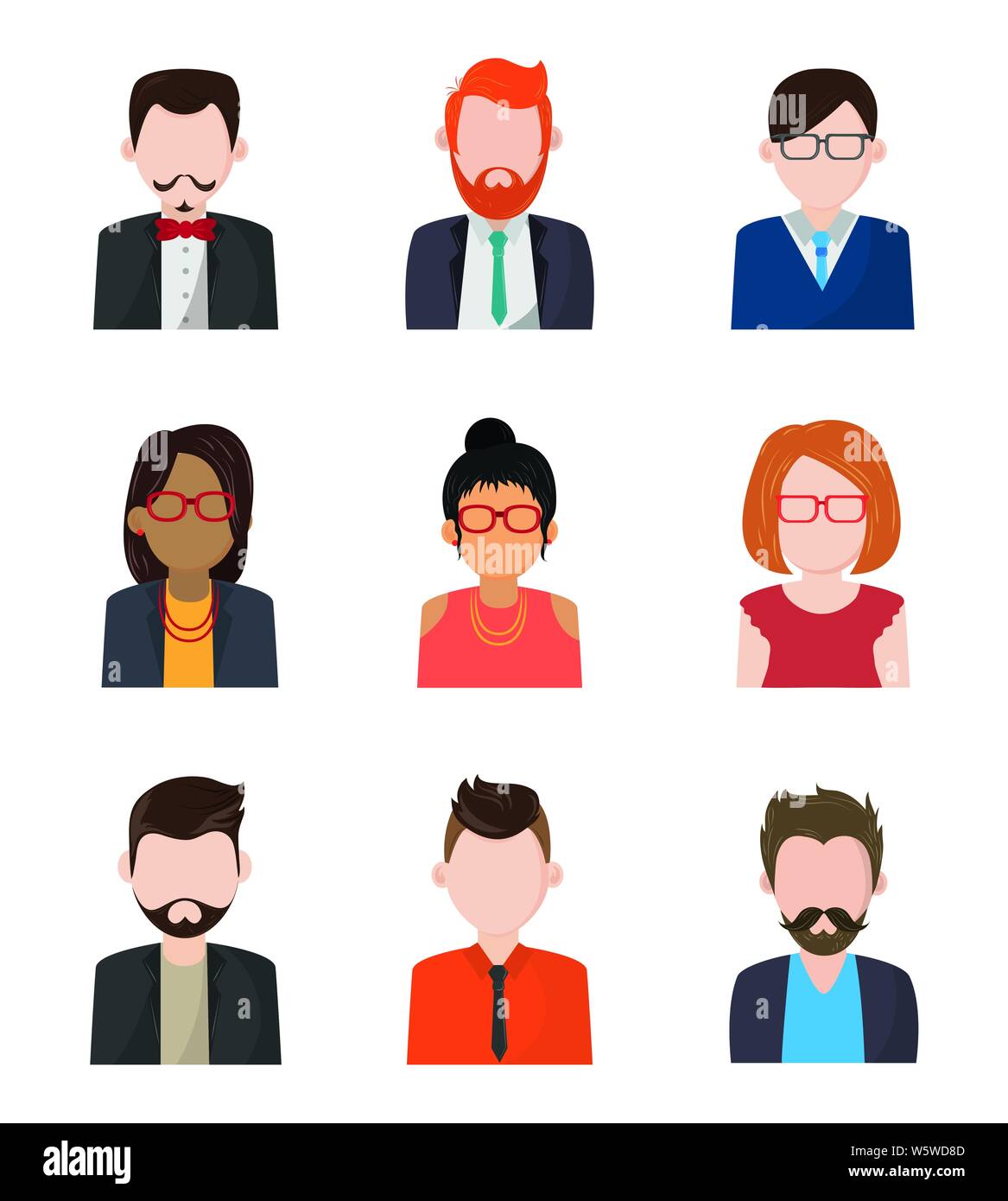 Set of people faceless characters icons Stock Vector Image & Art - Alamy