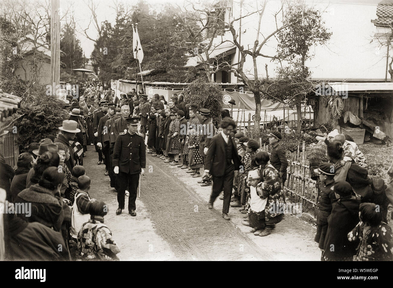 [ 1930s Japan - Buddhist Funeral Procession ] — Buddhist priests in a ...