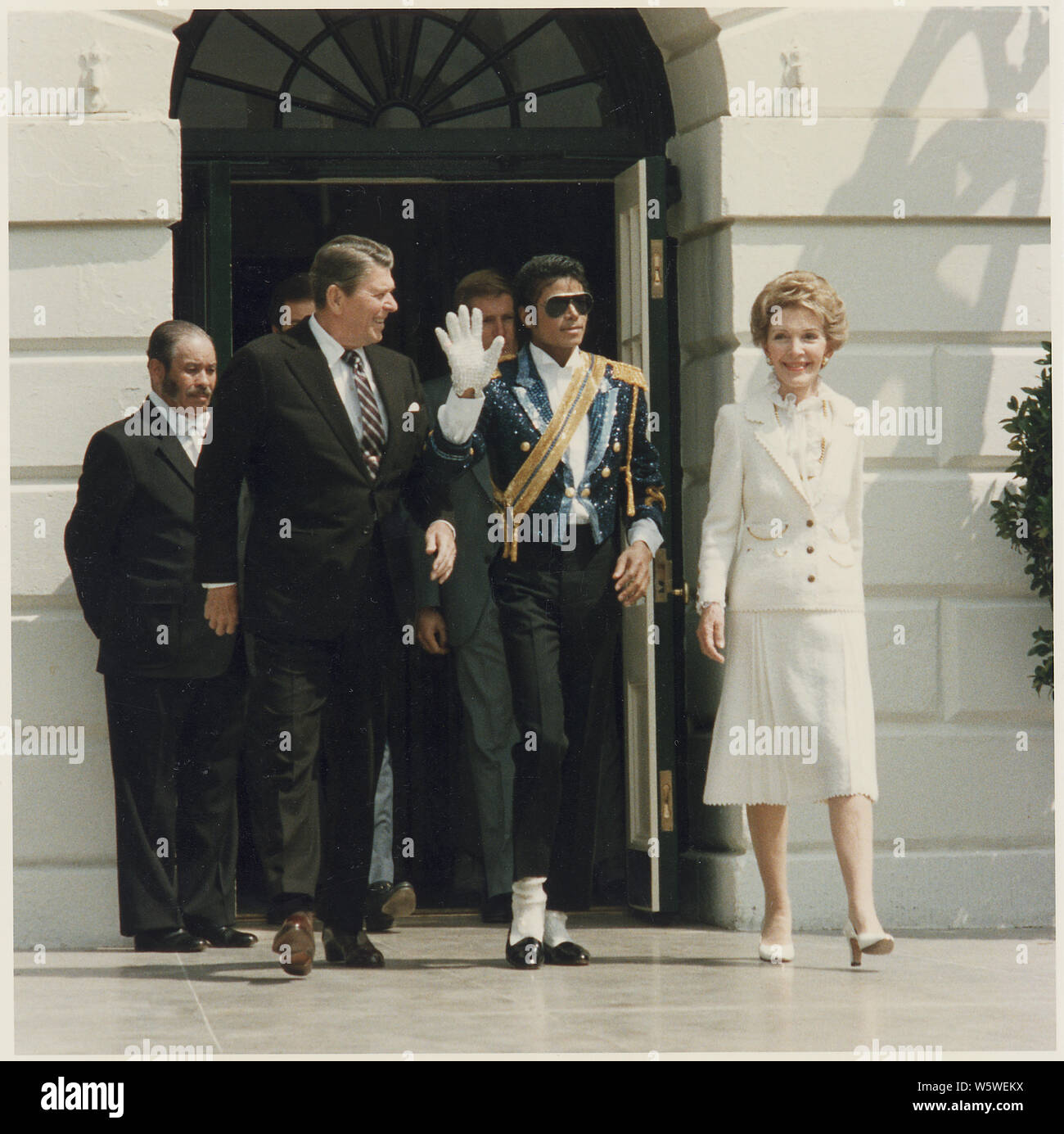 Photograph of The Reagans and Michael Jackson at the White House ...