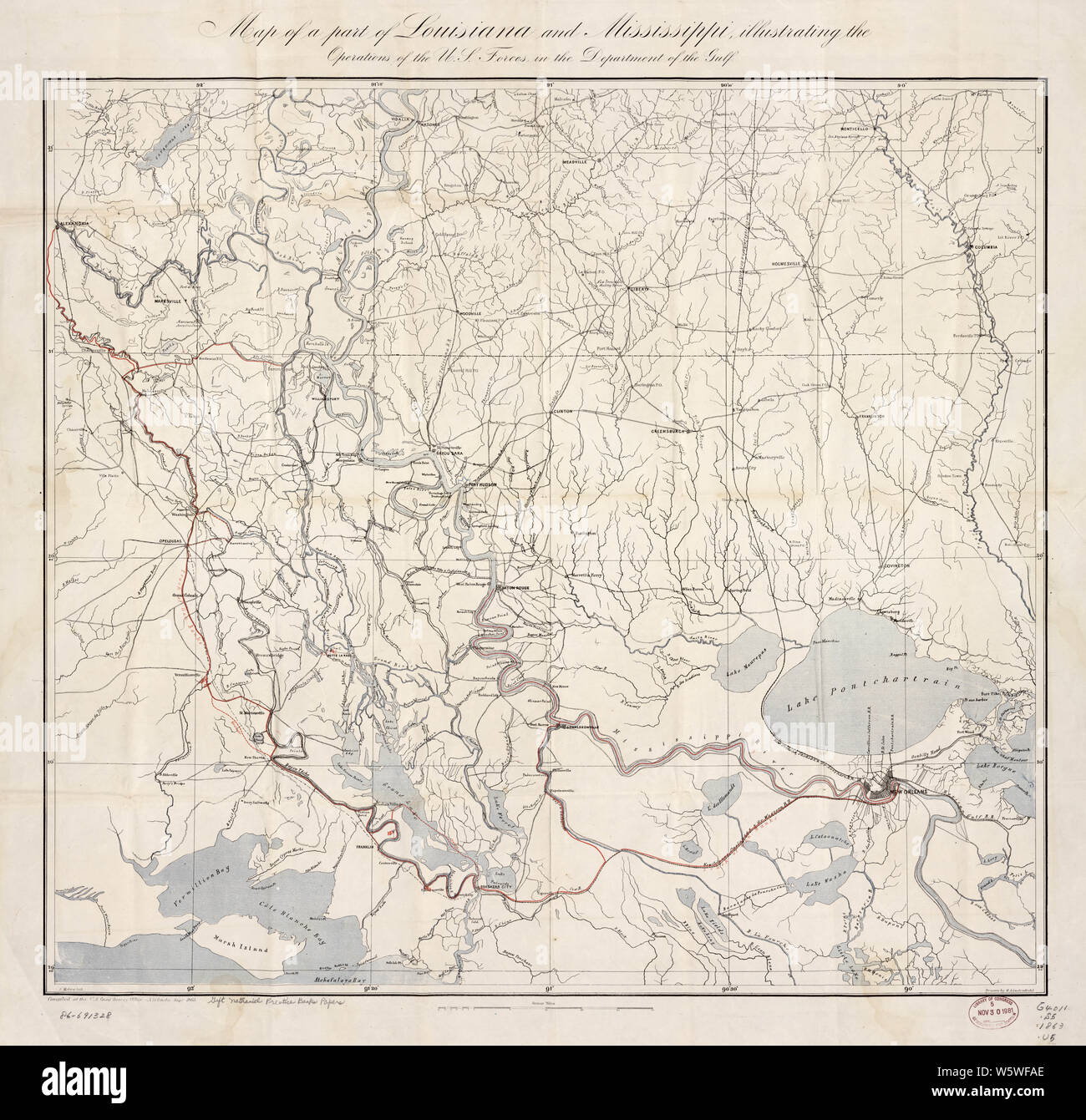 Civil War Maps 0629 Map of a part of Louisiana and Mississippi ...