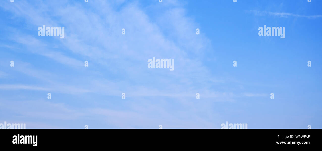 Blue sky with clouds layer at daytime, natural panoramic background ...
