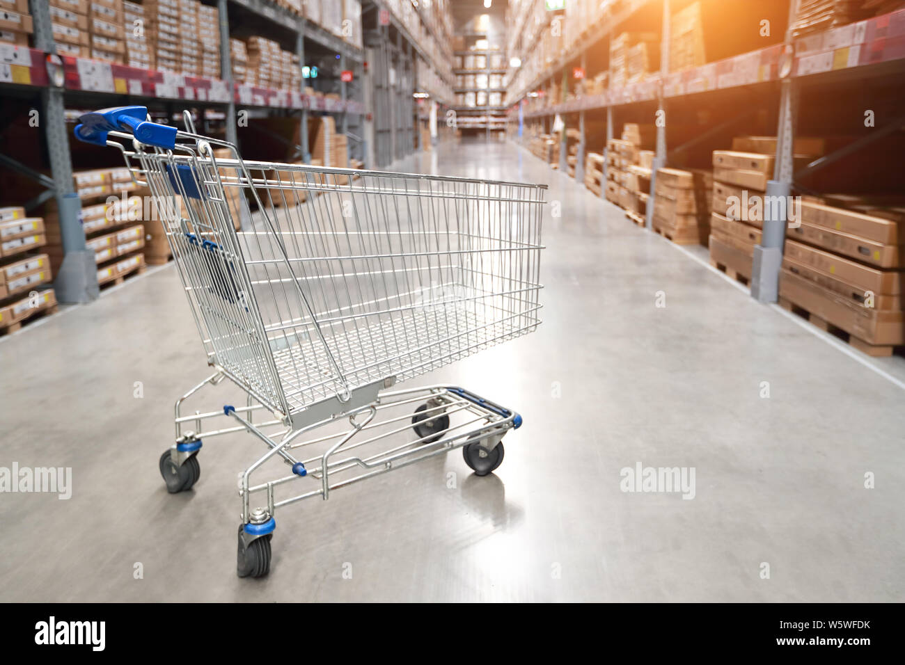 trolley with blur image background Stock Photo - Alamy