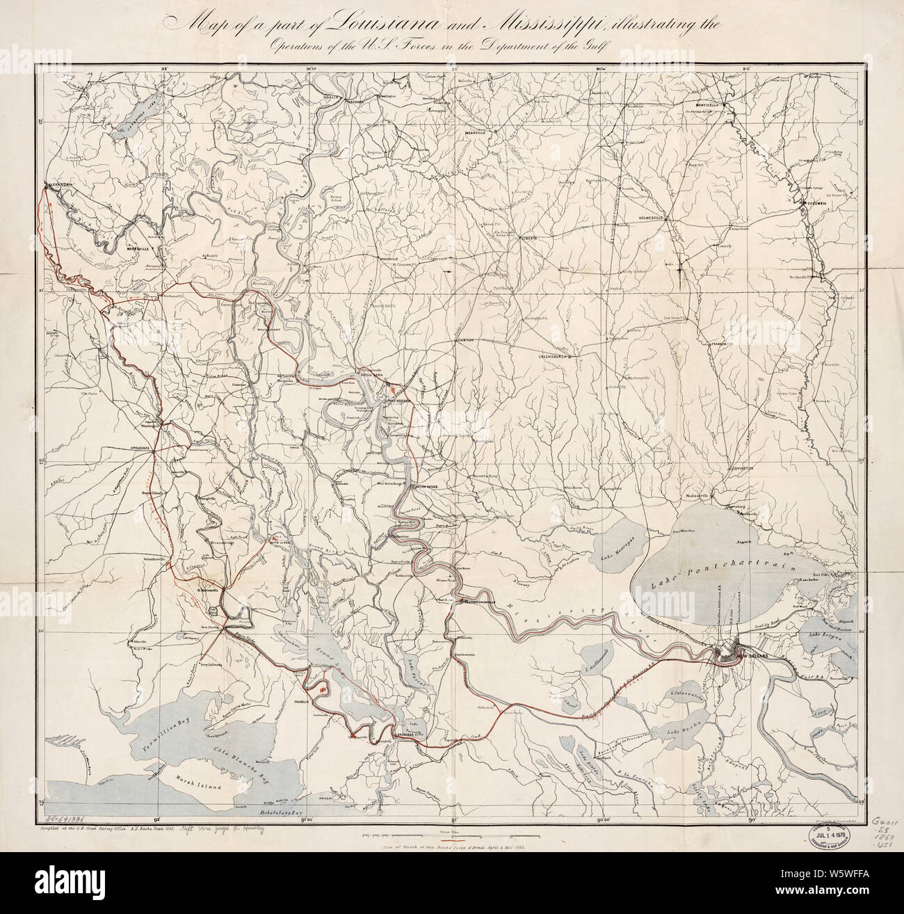 Civil War Maps 0630 Map of a part of Louisiana and Mississippi ...