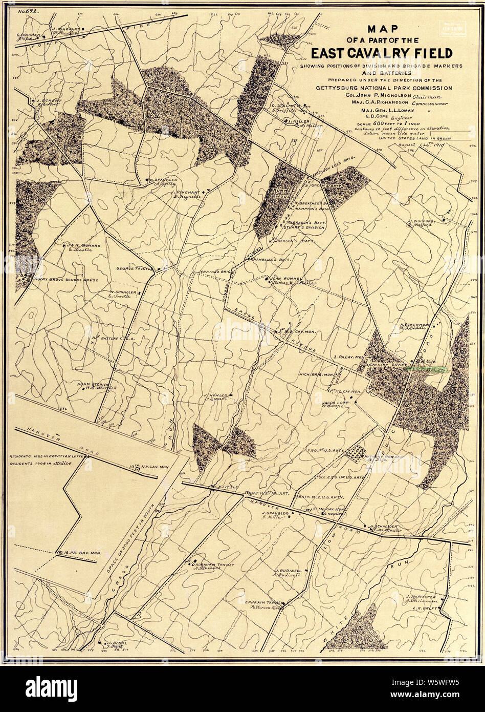Civil War Maps 0633 Map of a part of the east cavalry field showing ...