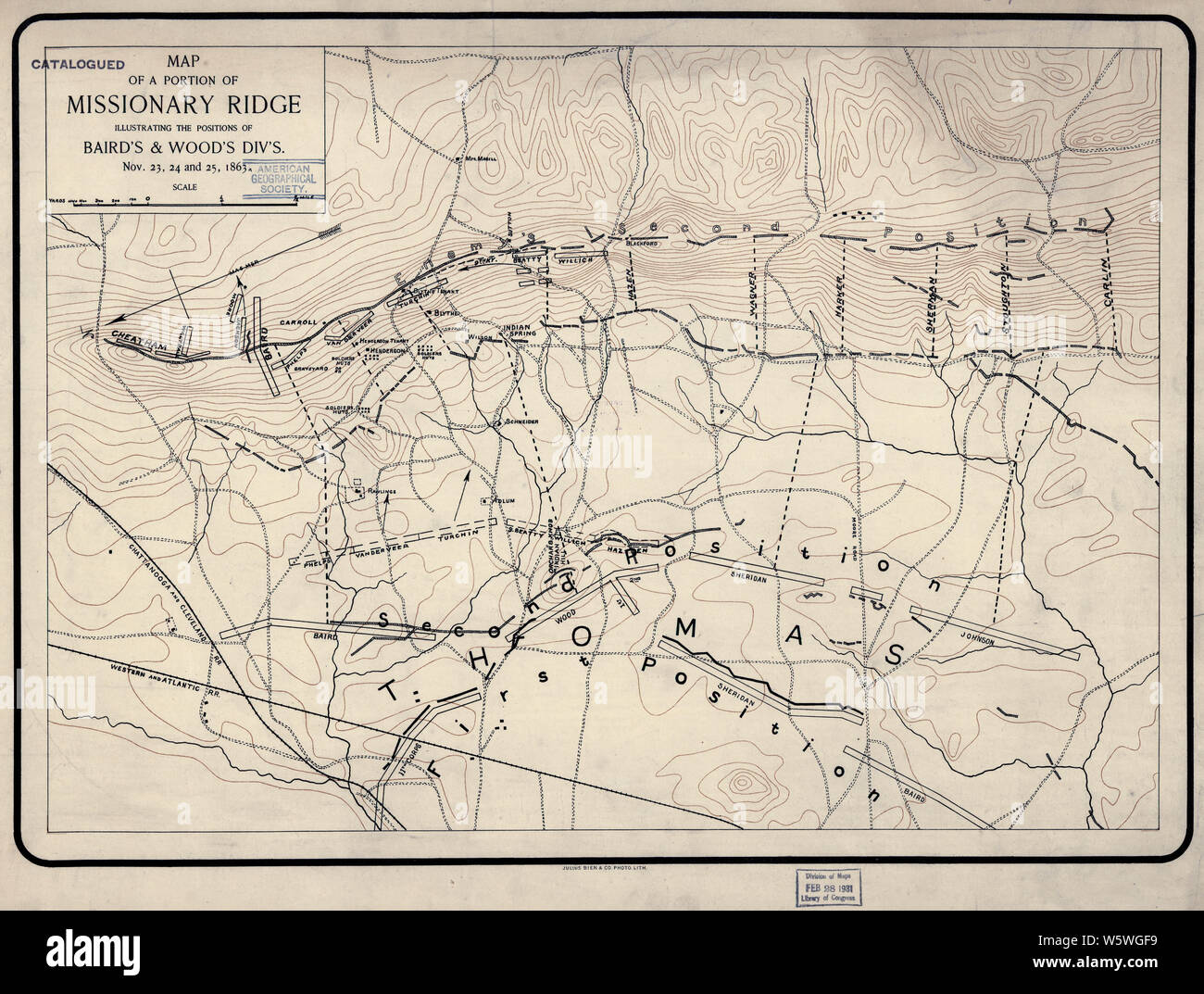 Civil War Maps 0639 Map of a portion of Missionary Ridge illustrating ...