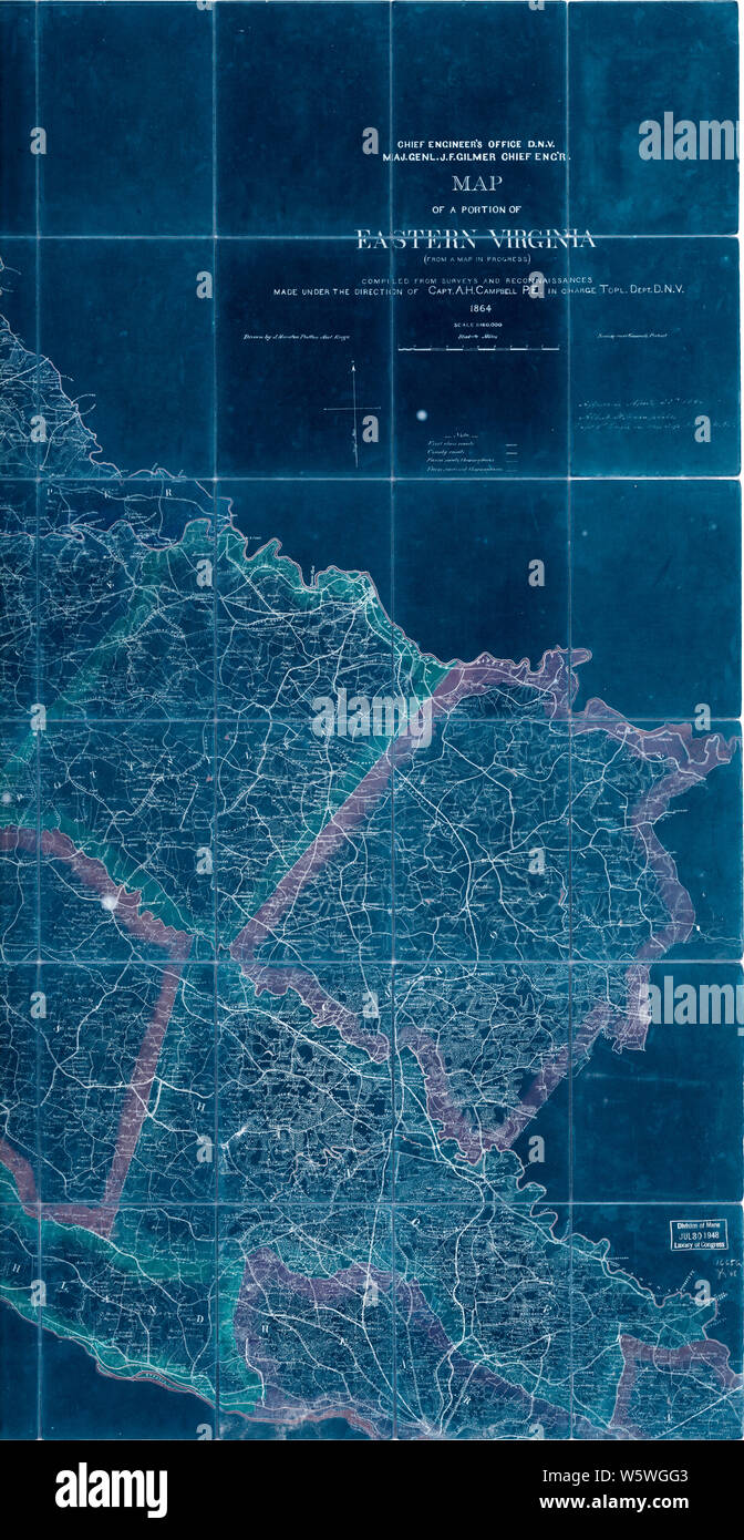 Civil War Maps 0638 Map of a portion of eastern Virginia from a map in ...