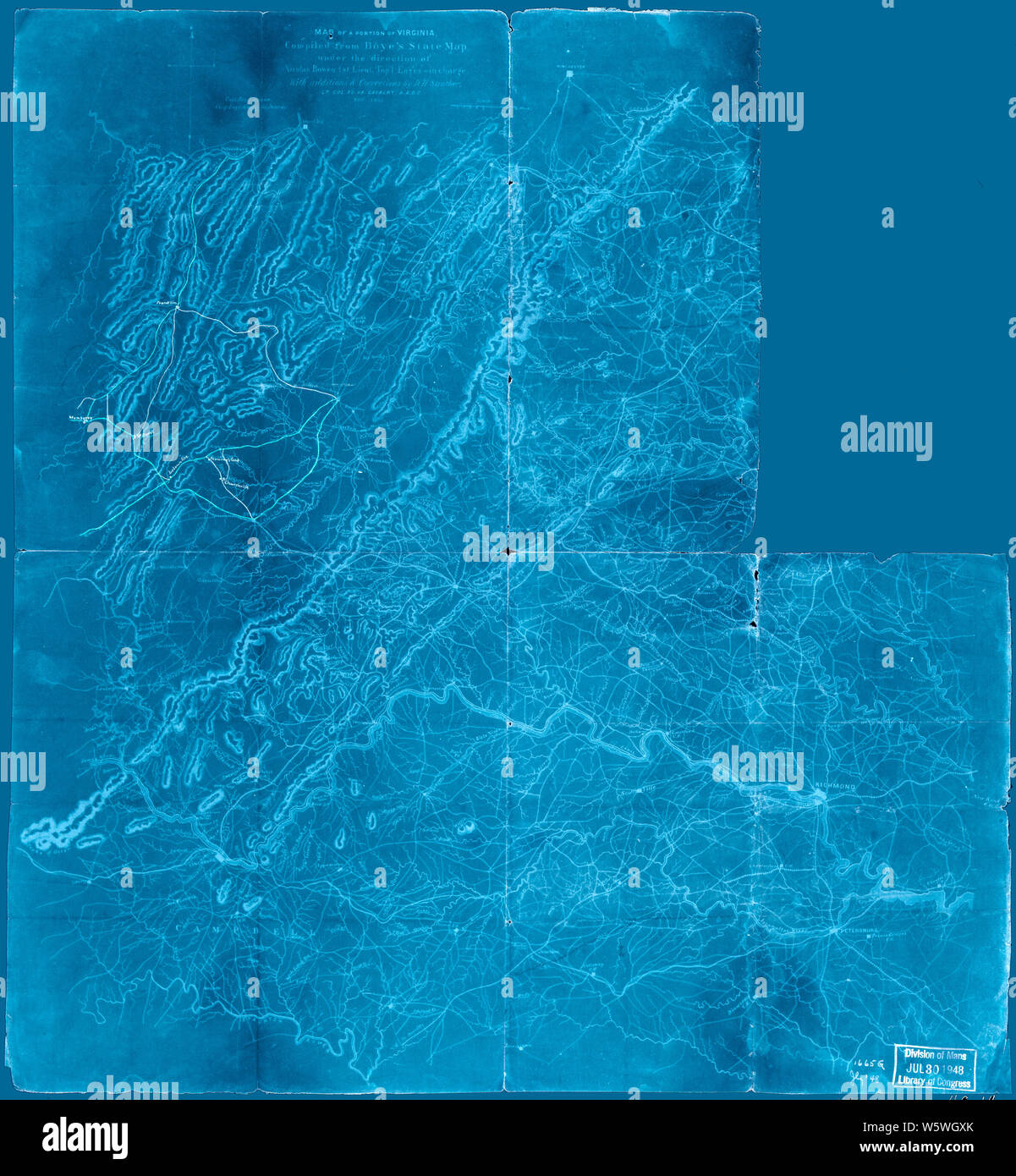 Civil War Maps 0642 Map of a portion of Virginia Inverted Rebuild and ...