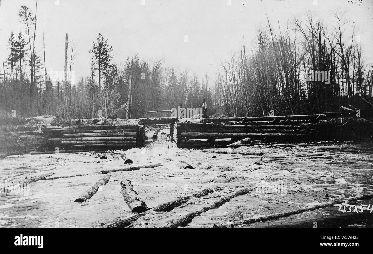 Photograph of a Dam for Making Freshet for Floating Logs in Northern ...
