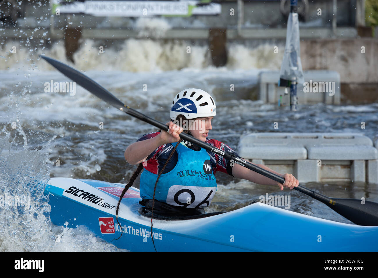 GLASGOW, SCOTLAND - JULY 12 2019 Laura Milne of Scotland competes at ...