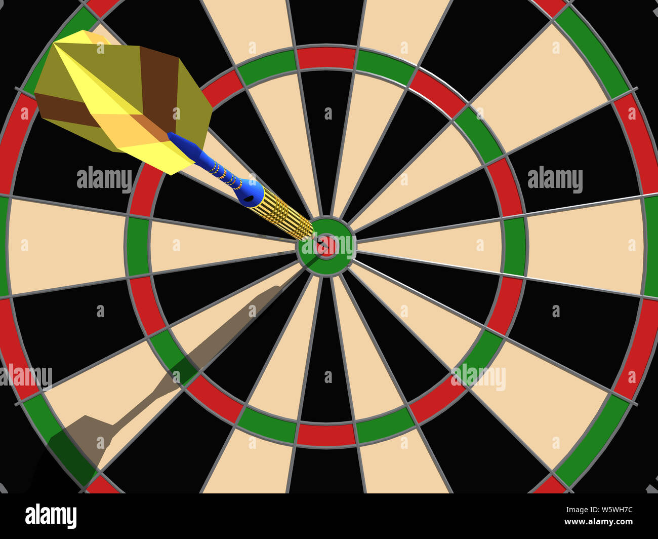Illustration of a dart in center of a dartboard Stock Photo - Alamy