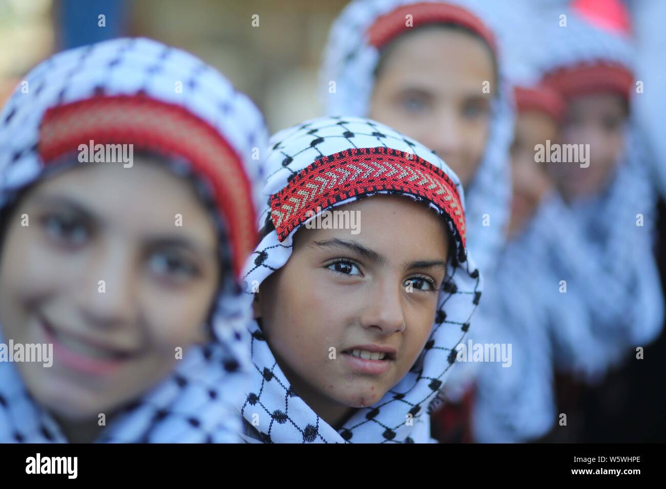 July 30, 2019, Gaza City, The Gaza Strip, Palestine: Palestinians wear ...
