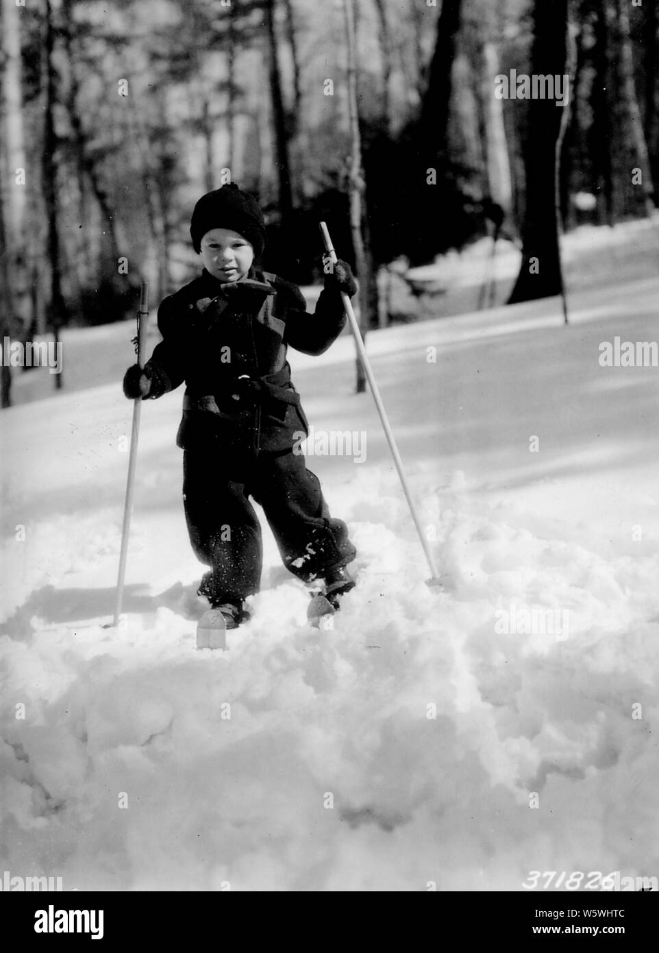 Photograph of a Young Skier; Scope and content: Original caption: Small ...