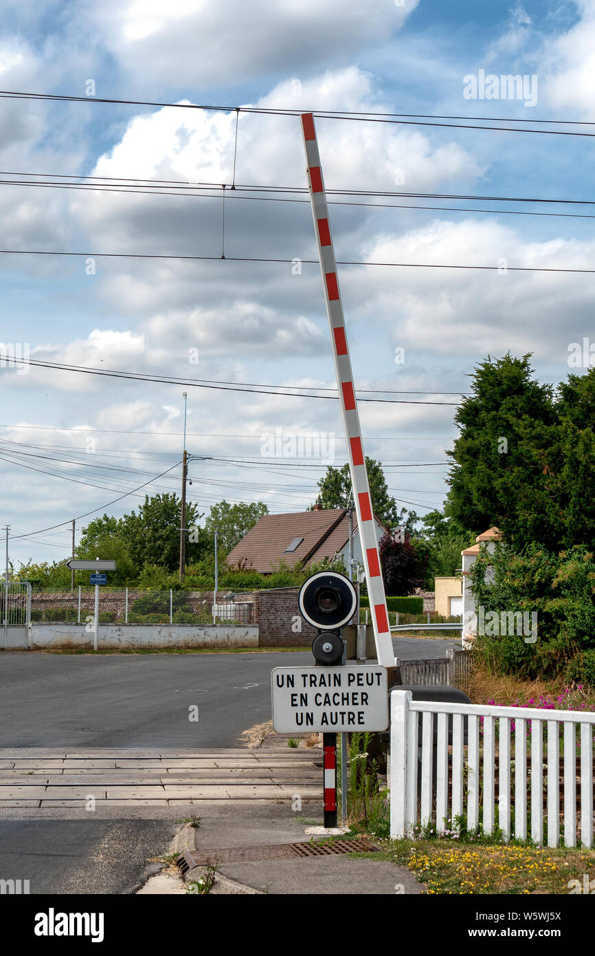 European railroad crossing sign hi-res stock photography and images - Alamy