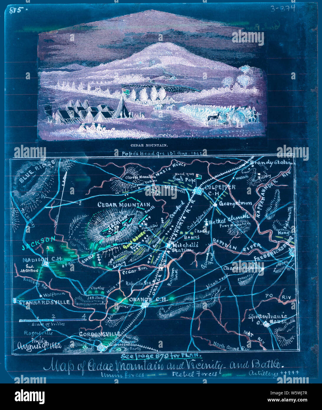 Civil War Maps 0680 Map of Cedar Mountain and vicinity - and battle ...