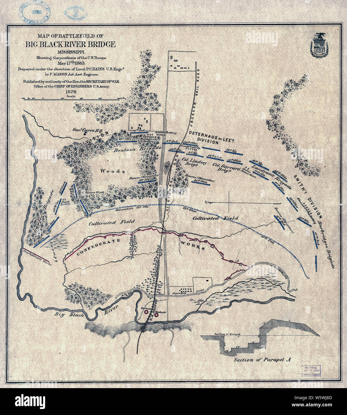 Civil War Maps 0666 Map of battlefield of Big Black River Bridge ...