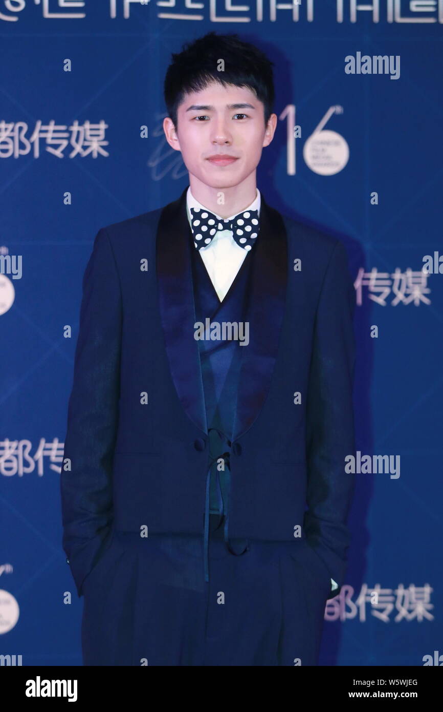 --FILE--Chinese actor Liu Haoran arrives on the red carpet for the 16th ...