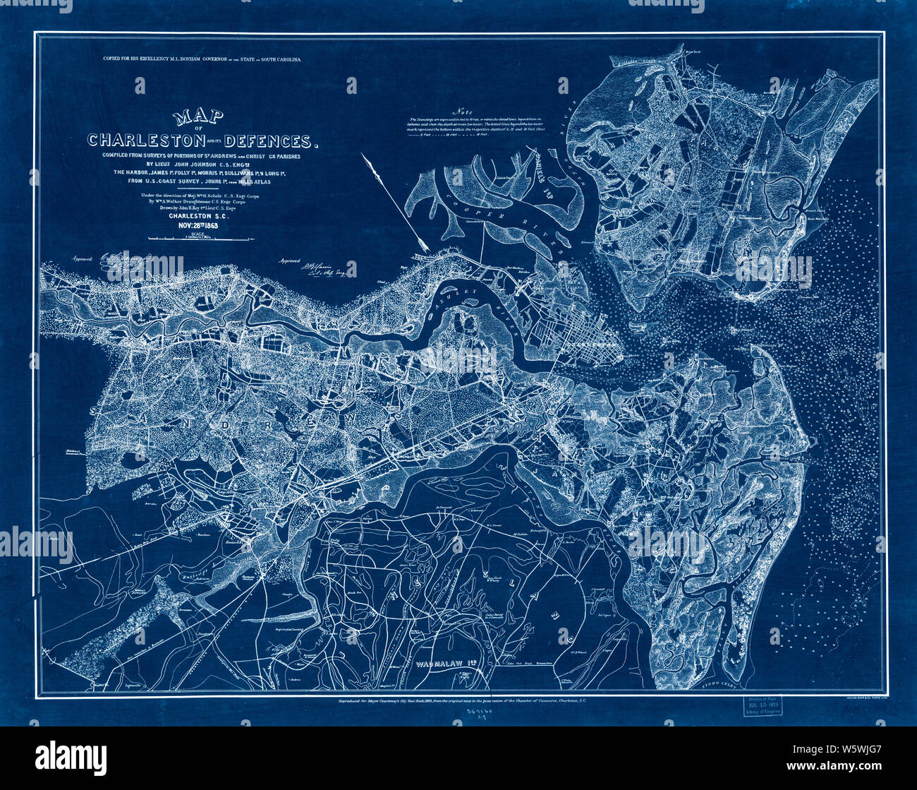 Civil War Maps 0681 Map of Charleston and its defences Inverted Rebuild ...