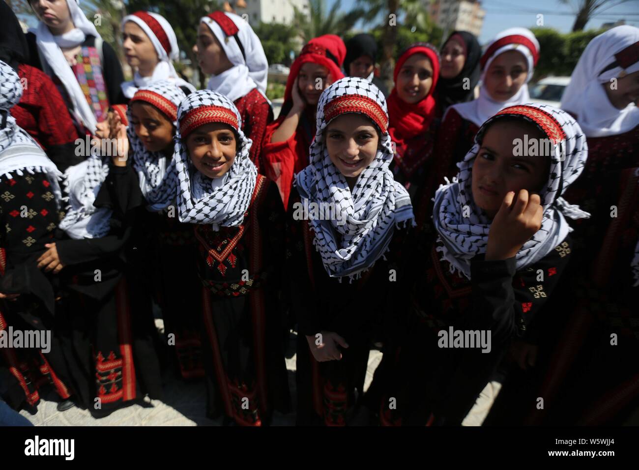 Gaza City, The Gaza Strip, Palestine. 30th July 2019. Palestinians wear ...