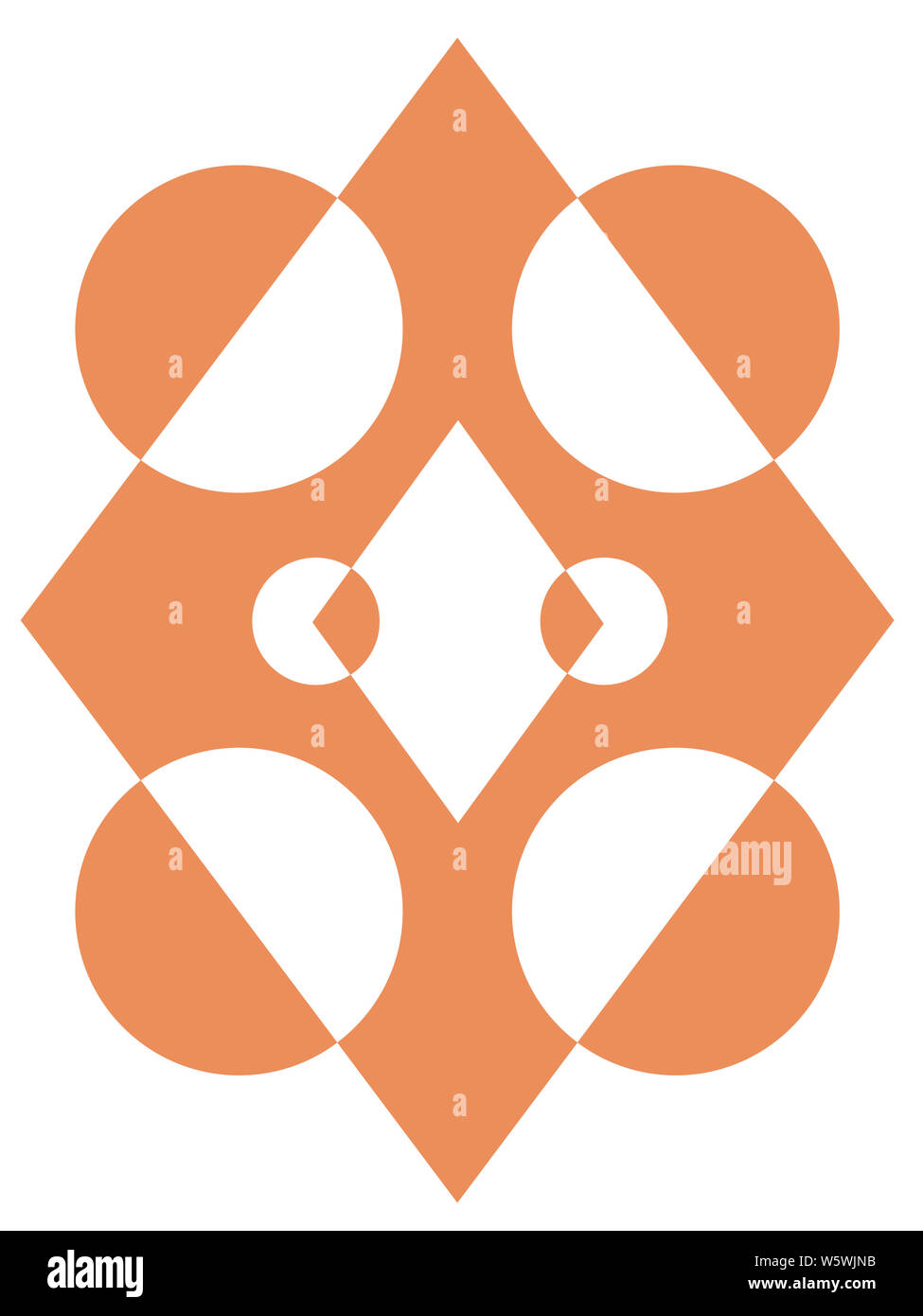 Diamond symbol with squares and circles intersecting in negative and ...