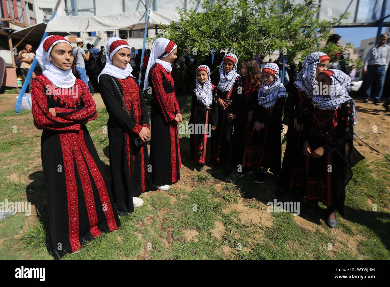 Gaza City, The Gaza Strip, Palestine. 30th July 2019. Palestinians wear ...