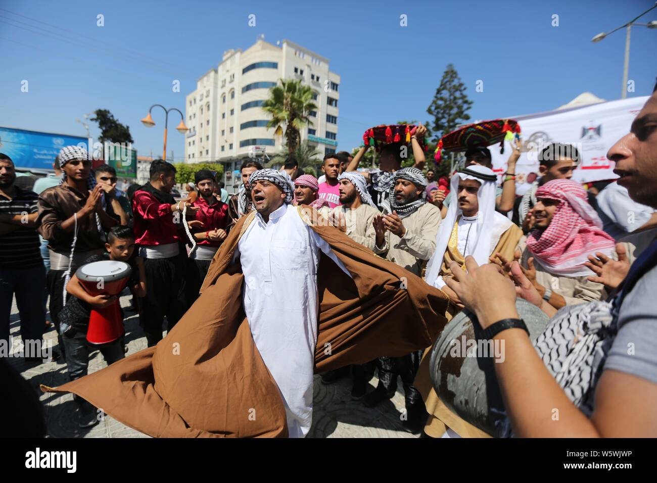 Gaza City, The Gaza Strip, Palestine. 30th July 2019. Palestinians wear ...