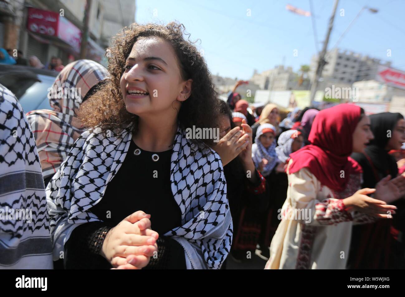 Gaza City, The Gaza Strip, Palestine. 30th July 2019. Palestinians wear ...