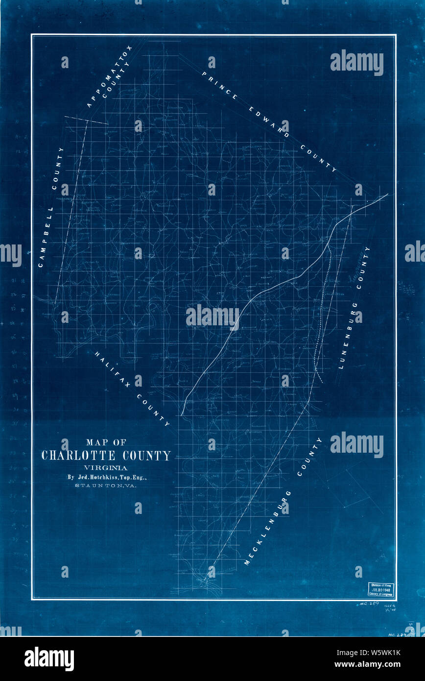 Civil War Maps 0687 Map of Charlotte County Virginia Inverted Rebuild ...