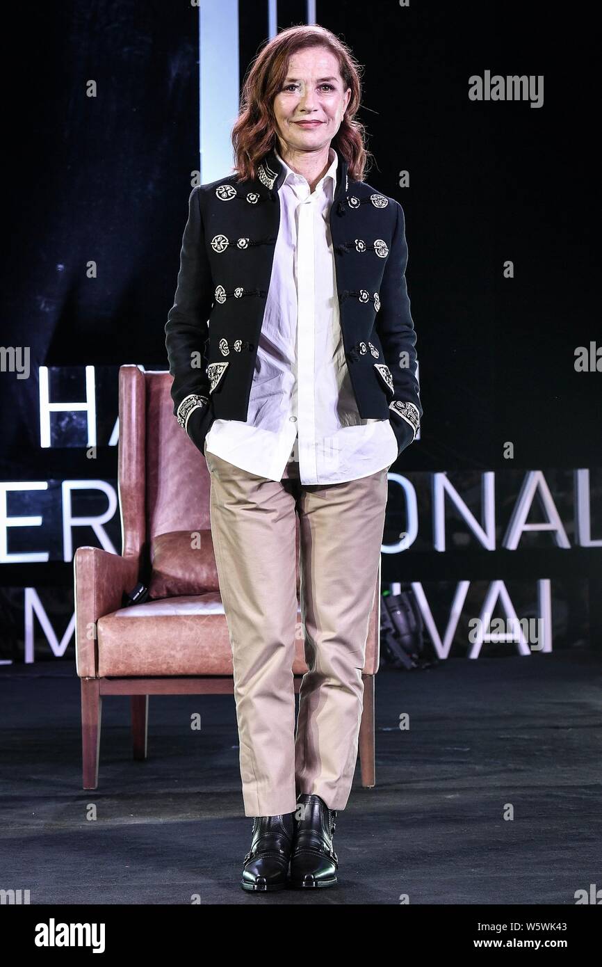 French actress Isabelle Huppert attends a dialogue during the first ...