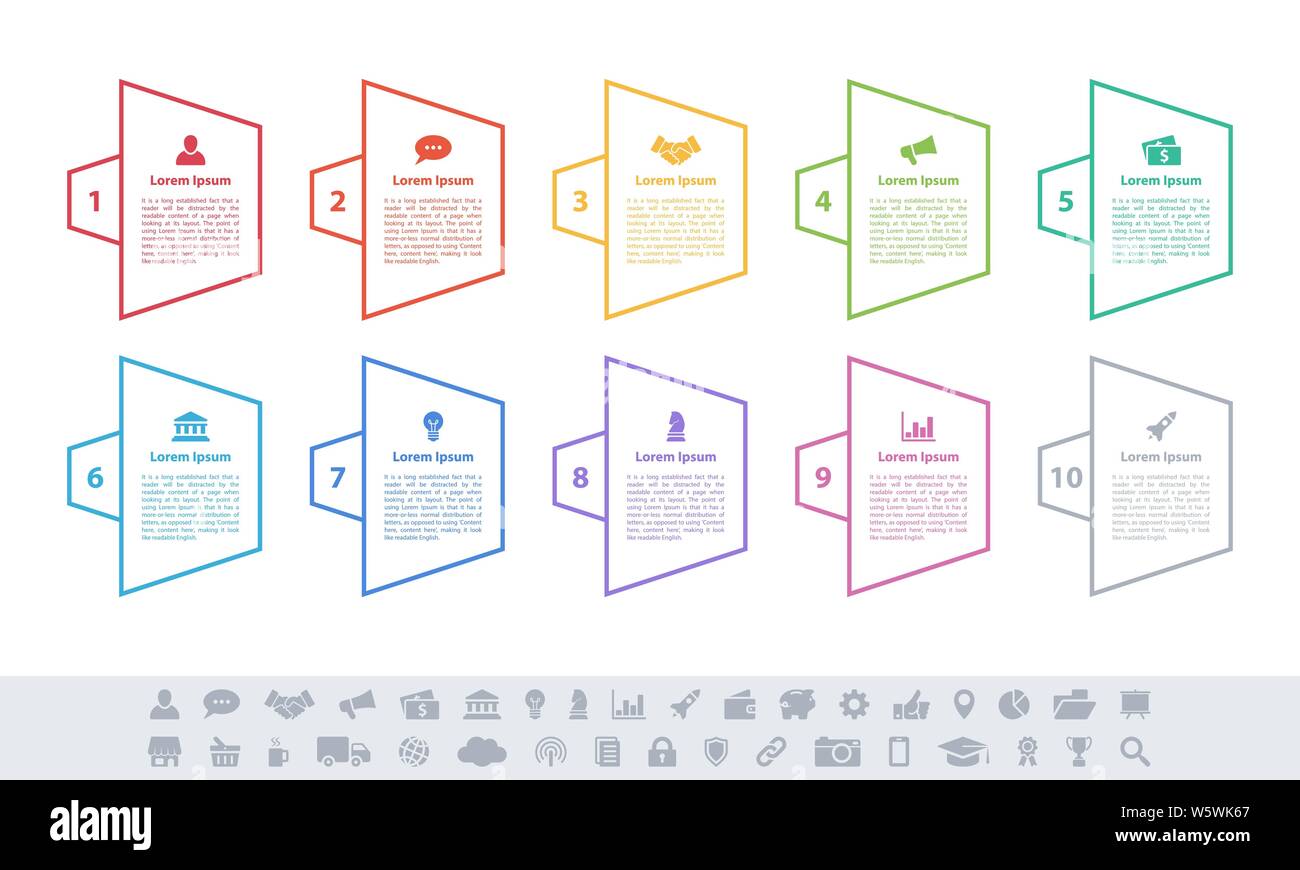 Infographic design business concept vector illustration with 10 steps ...