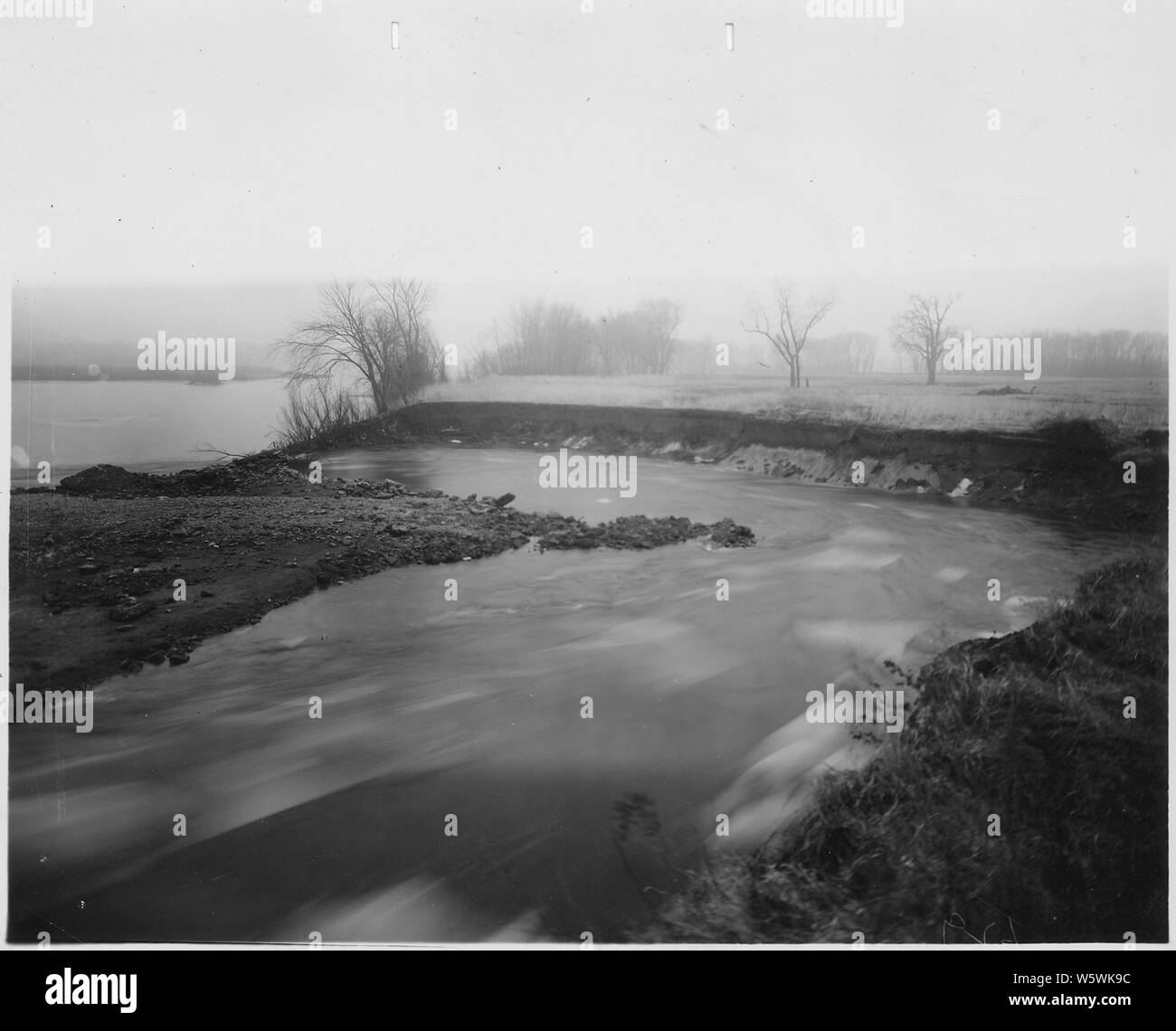 Photograph of erosion below Ogee Spillway, Dam No. 10, Mississippi ...