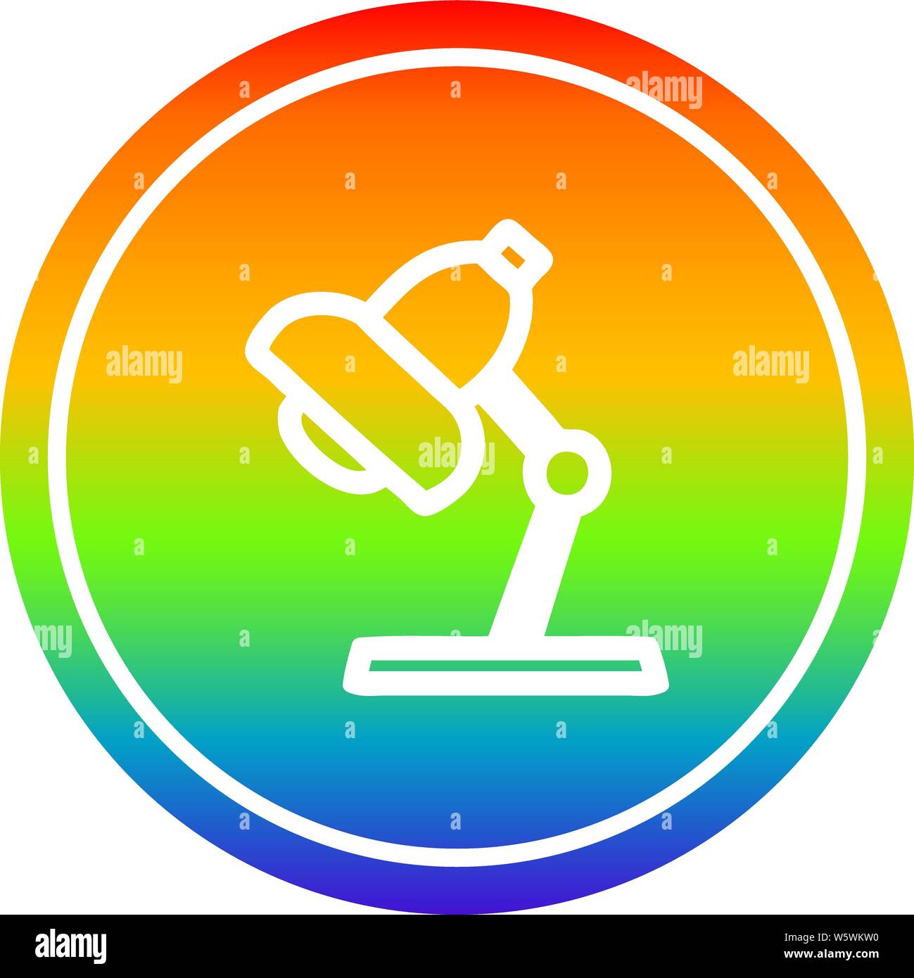work lamp circular icon with rainbow gradient finish Stock Vector Image ...