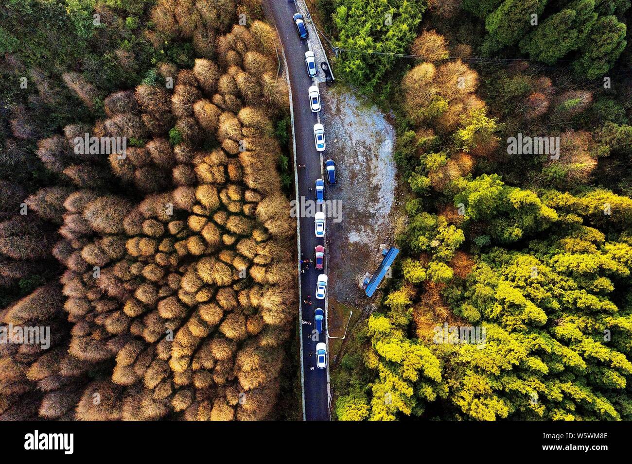 Landscape of the early winter scenery in the Shanwangping Karst ...
