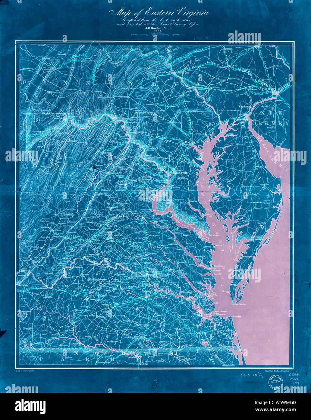 Civil War Maps 0707 Map of eastern Virginia 02 Inverted Rebuild and ...
