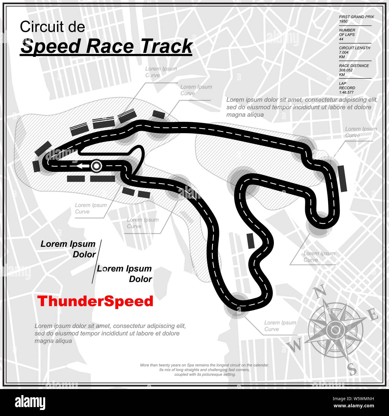 Black speed race track silhouette with text isolated on white wallpaper ...