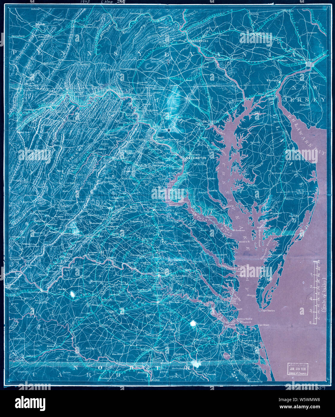 Civil War Maps 0707 Map of eastern Virginia Inverted Rebuild and Repair ...