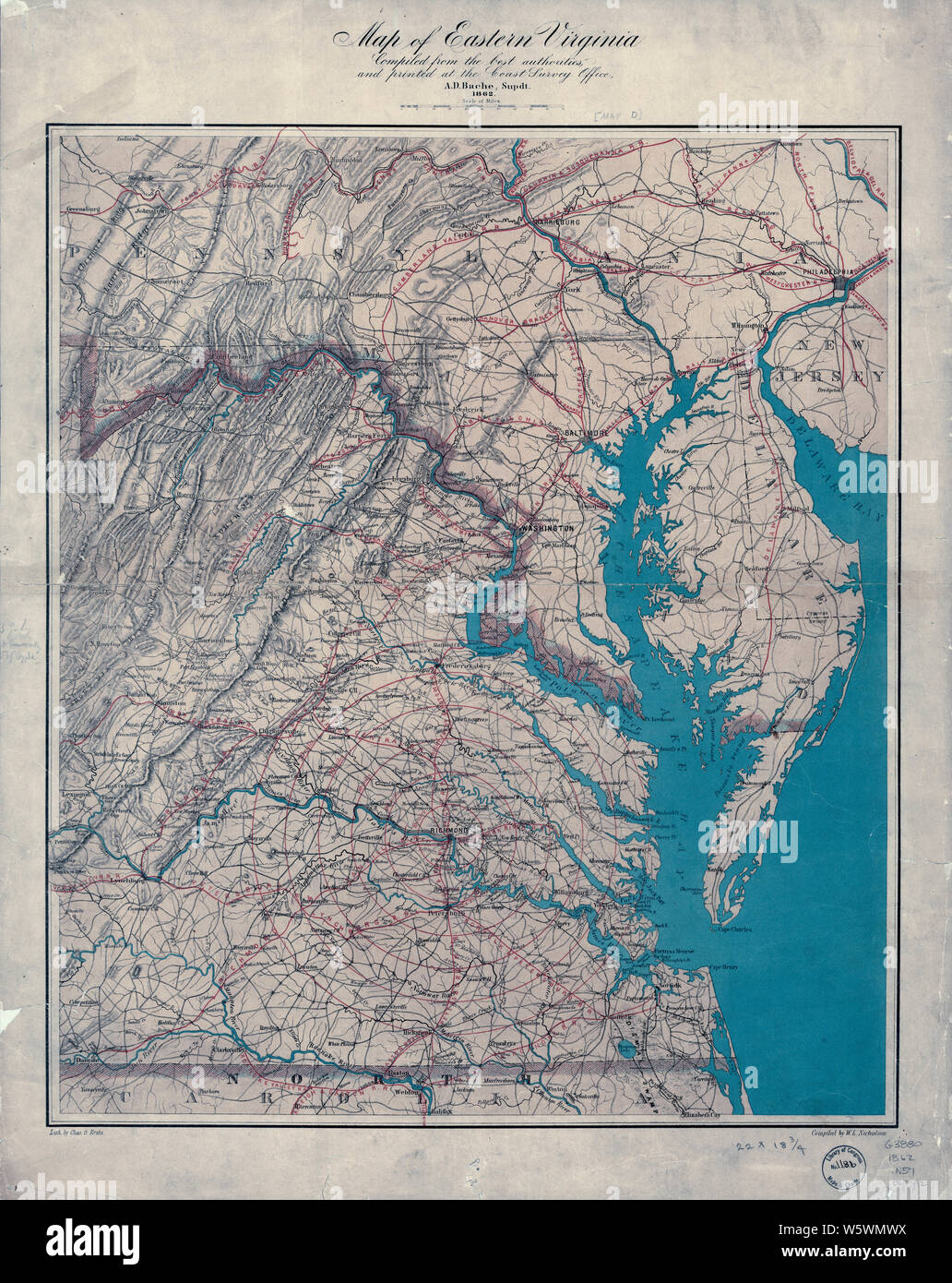 Civil War Maps 0707 Map of eastern Virginia 02 Rebuild and Repair Stock ...