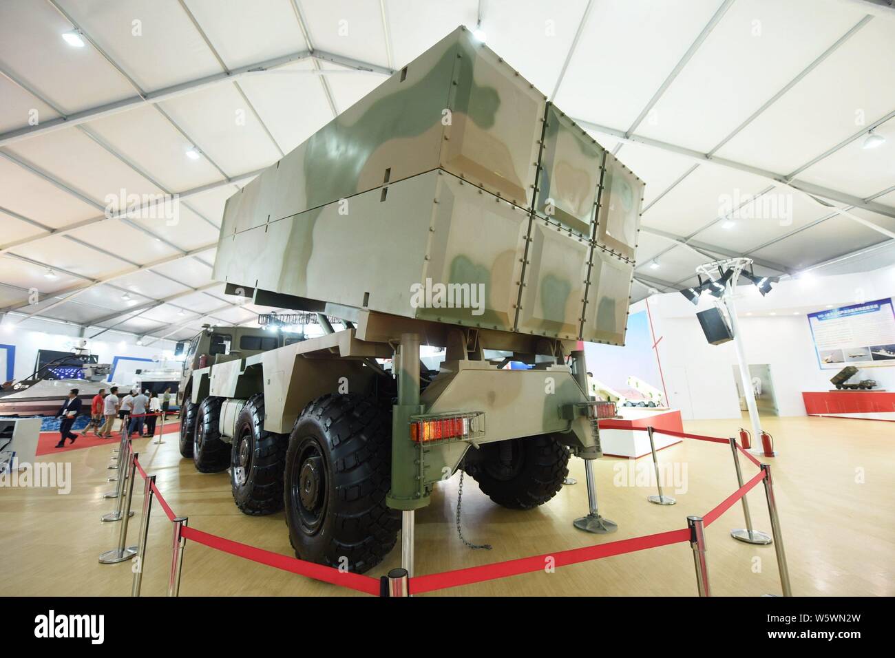 The HD-1 supersonic cruise missile launcher is displayed during the ...