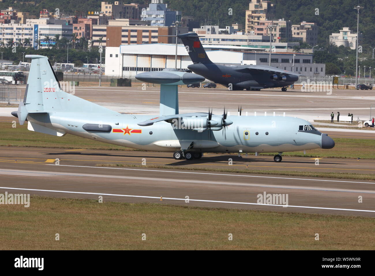 A KongJing KJ-500 Airborne Early Warning (AEW) arrives at the Zhuhai ...