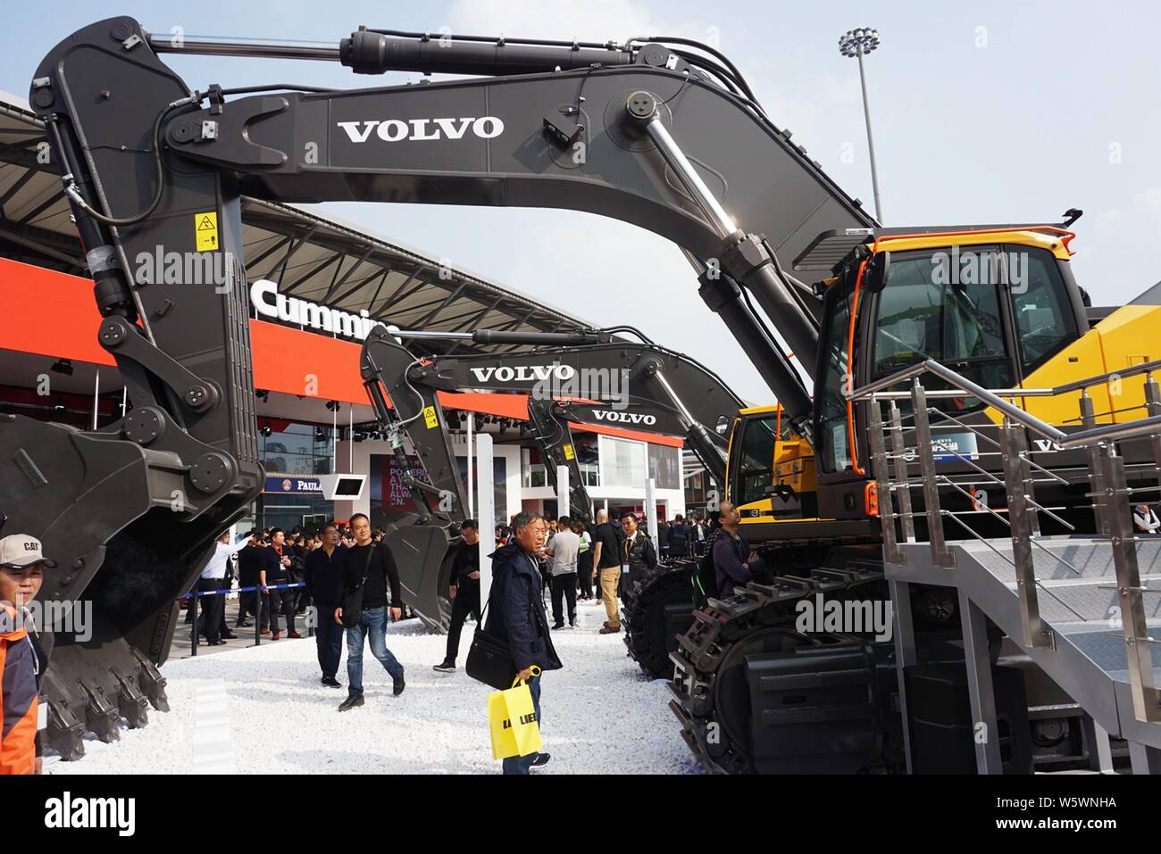 People visit the stand of Volvo during the 9th International Trade Fair ...