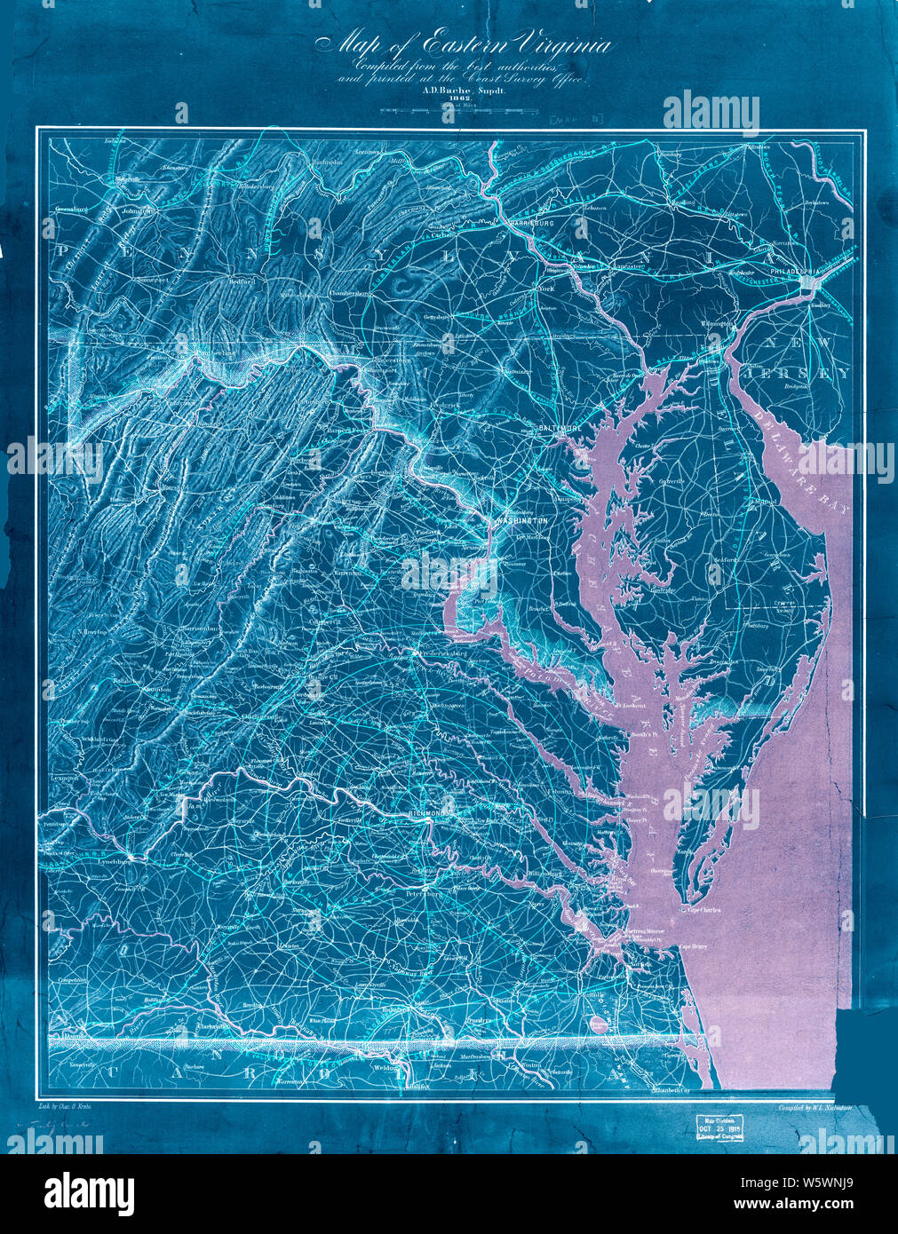 Civil War Maps 0711 Map of eastern Virginia Inverted Rebuild and Repair ...