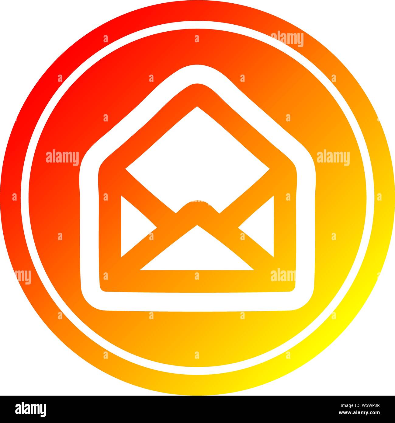 envelope letter circular icon with warm gradient finish Stock Vector ...