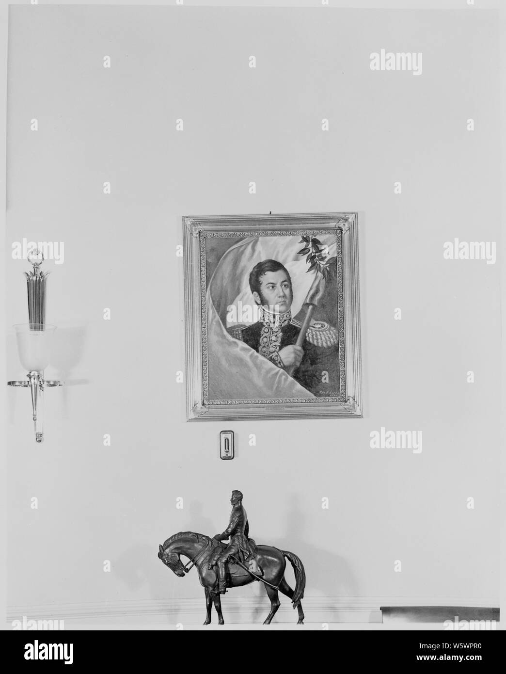 Photograph of the portrait of Jose de San Martin hanging on the wall in ...