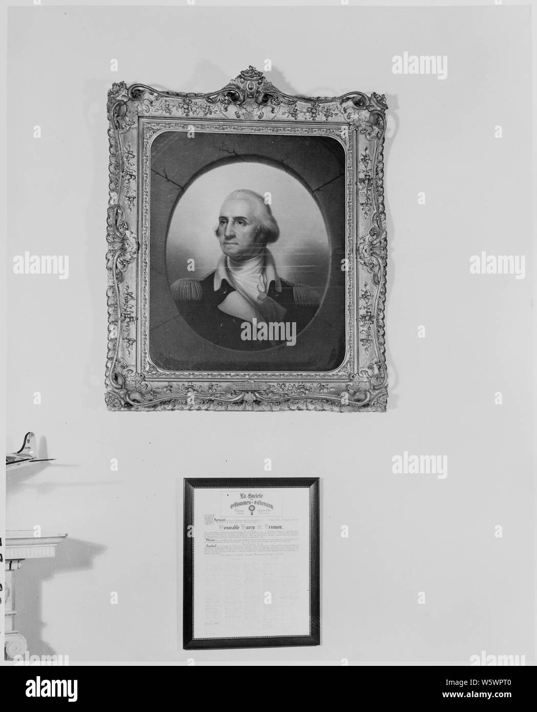 Photograph of the portrait of George Washington and an honorary ...