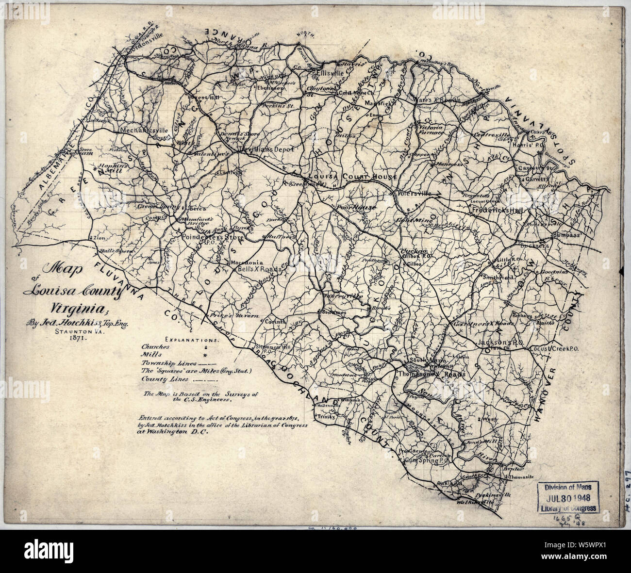 Louisa county map hi-res stock photography and images - Alamy
