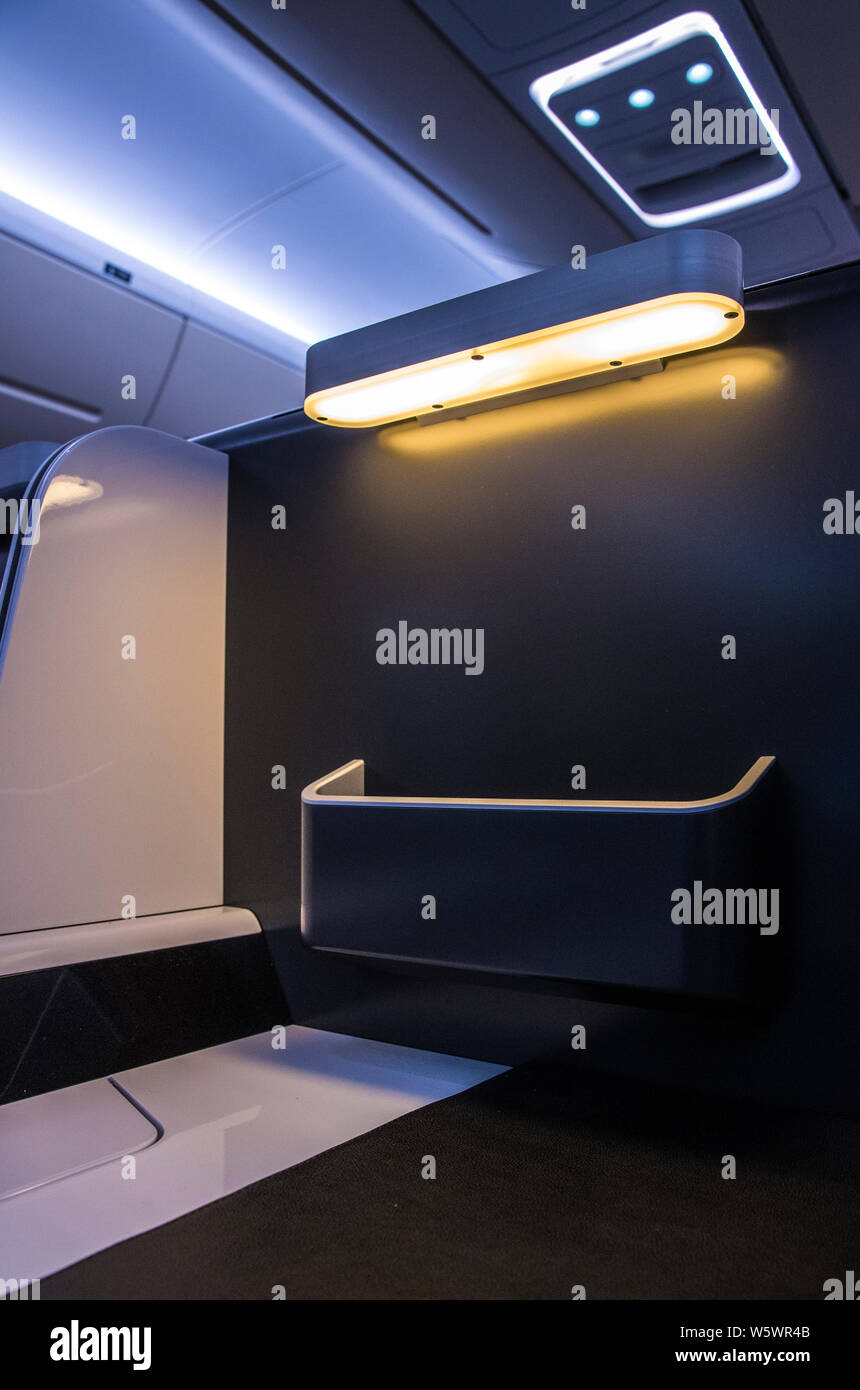 Interior view of a full-size mock-up of the CR929 widebody jet ...