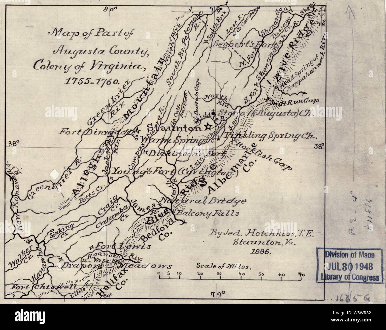 Virginia 1760 map hi-res stock photography and images - Alamy