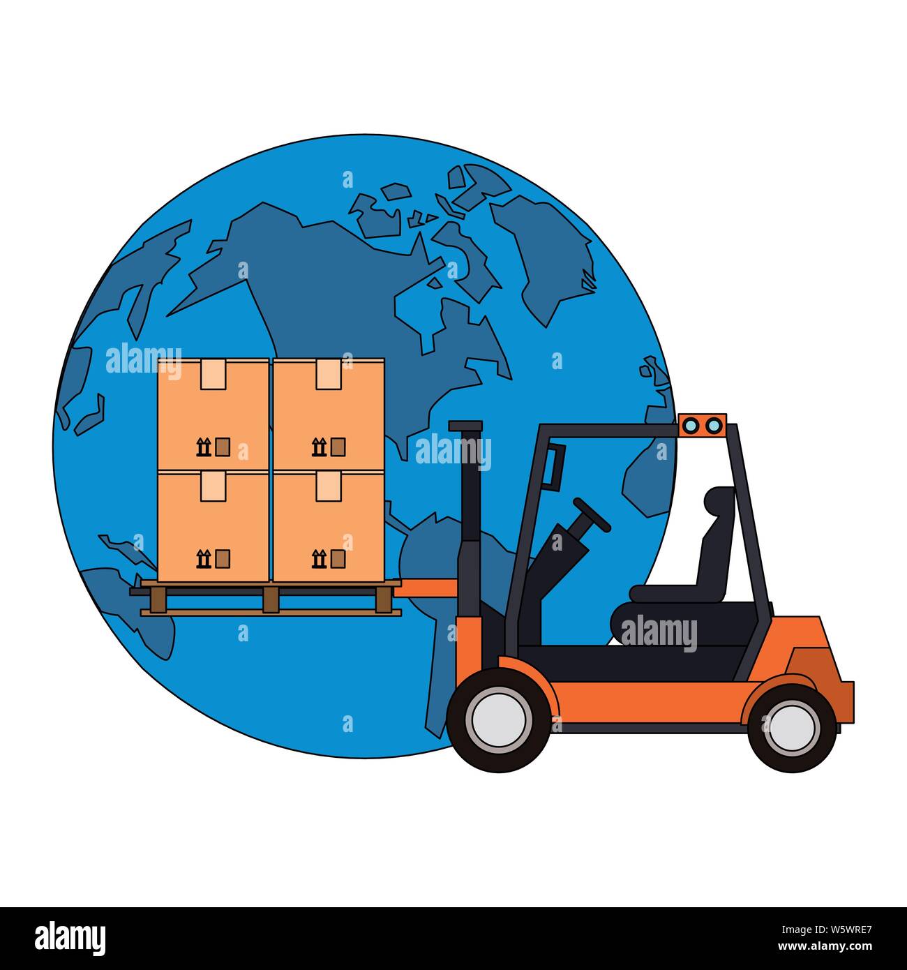 shipping logistic delivery cargo cartoon Stock Vector Image & Art - Alamy