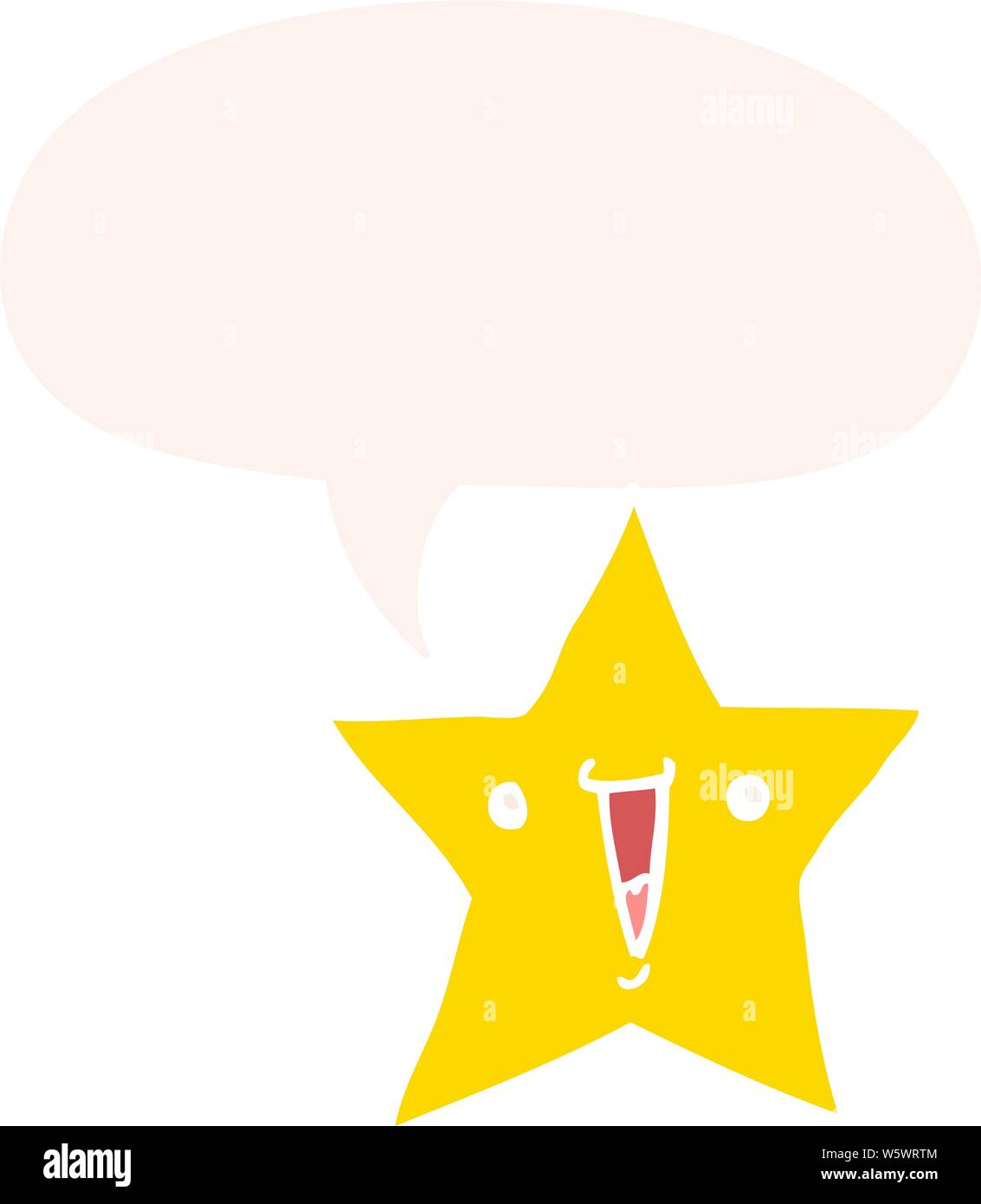 cartoon star with speech bubble in retro style Stock Vector Image & Art ...