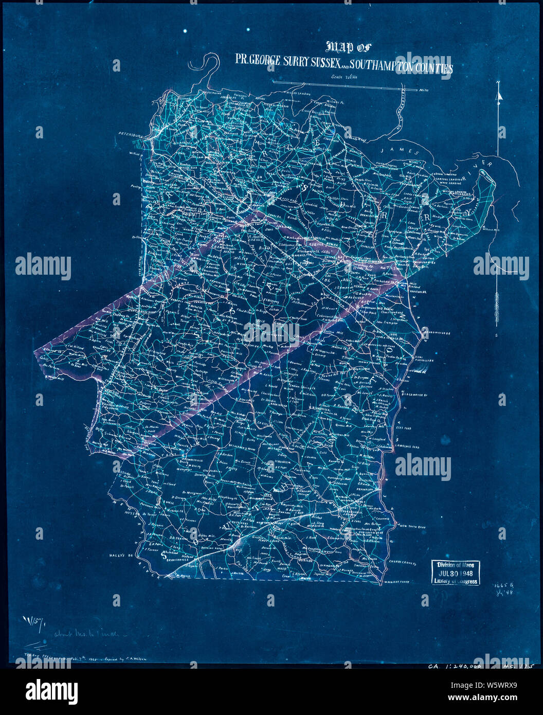 Surry map hi-res stock photography and images - Alamy